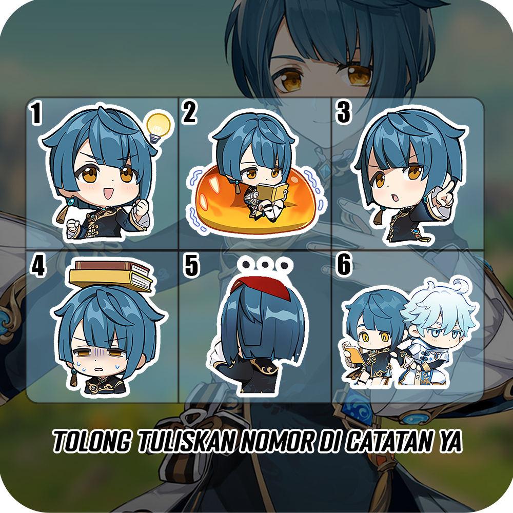 Jual Stiker Glossy Xingqiu Genshin Impact, Sticker Anime Lucu Untuk HP ...