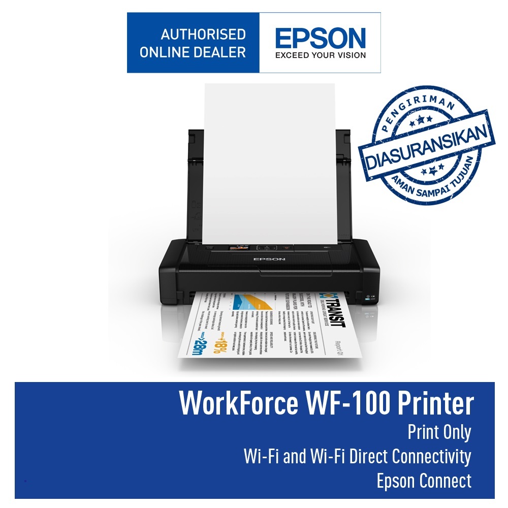 Jual Printer Epson WorkForce WF-100 WF100 Wi-Fi Inkjet ( Portable ...