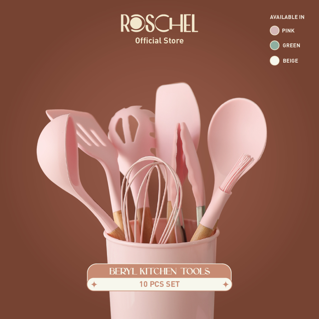 Jual Roschel Beryl 10 Pcs Set Kitchen Tools Alat Masak Spatula Set ...