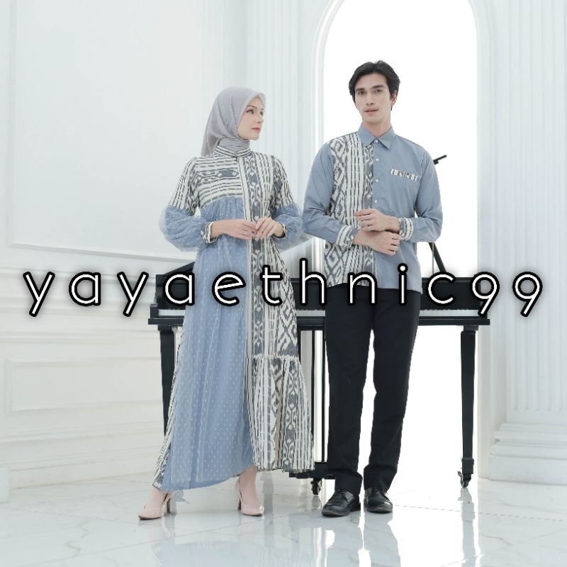 Jual [READY STOK] Set couple baju prewed, raya dress kemeja ethnic ...