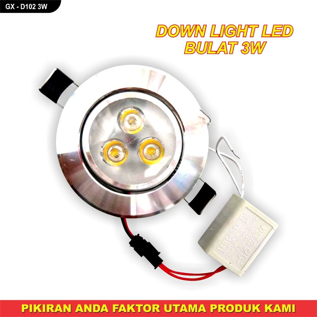Jual LAMPU LED DOWNLIGHT BULAT LED 1WATT D102 LAMPU TANEM ATAP PLAFON ...