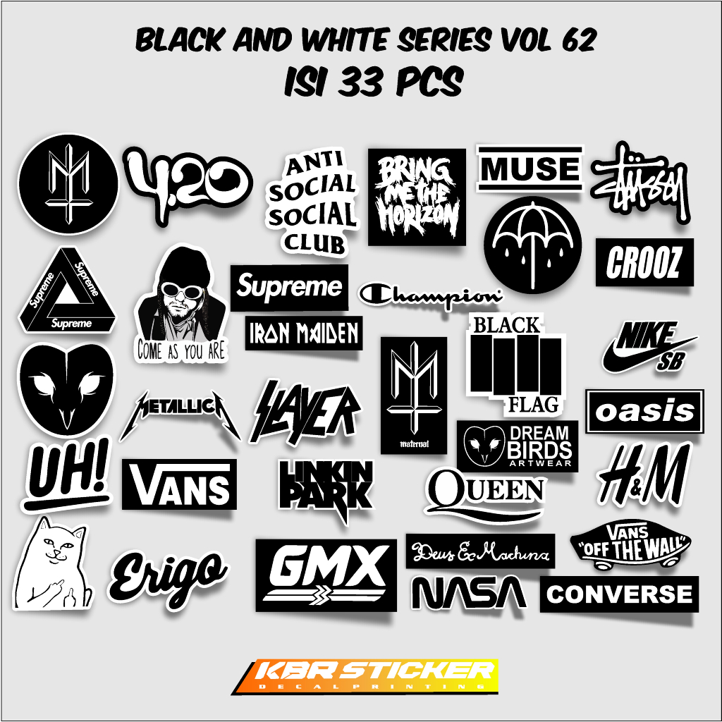 Jual STIKER PACK distro, stiker racing, stiker motor BLACK AND WHITE ...
