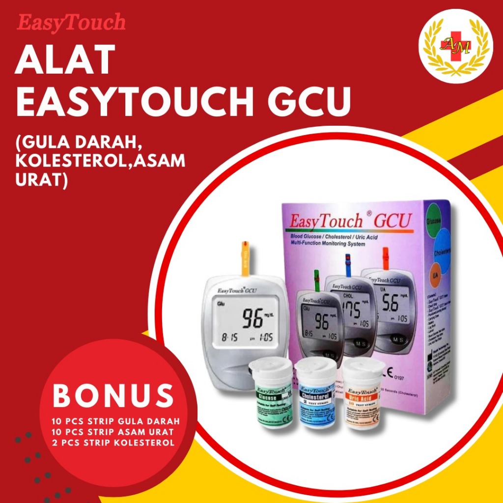Jual Alat Easy Touch 3 in 1 GCU Alat Tes Gula Darah Asam Urat ...