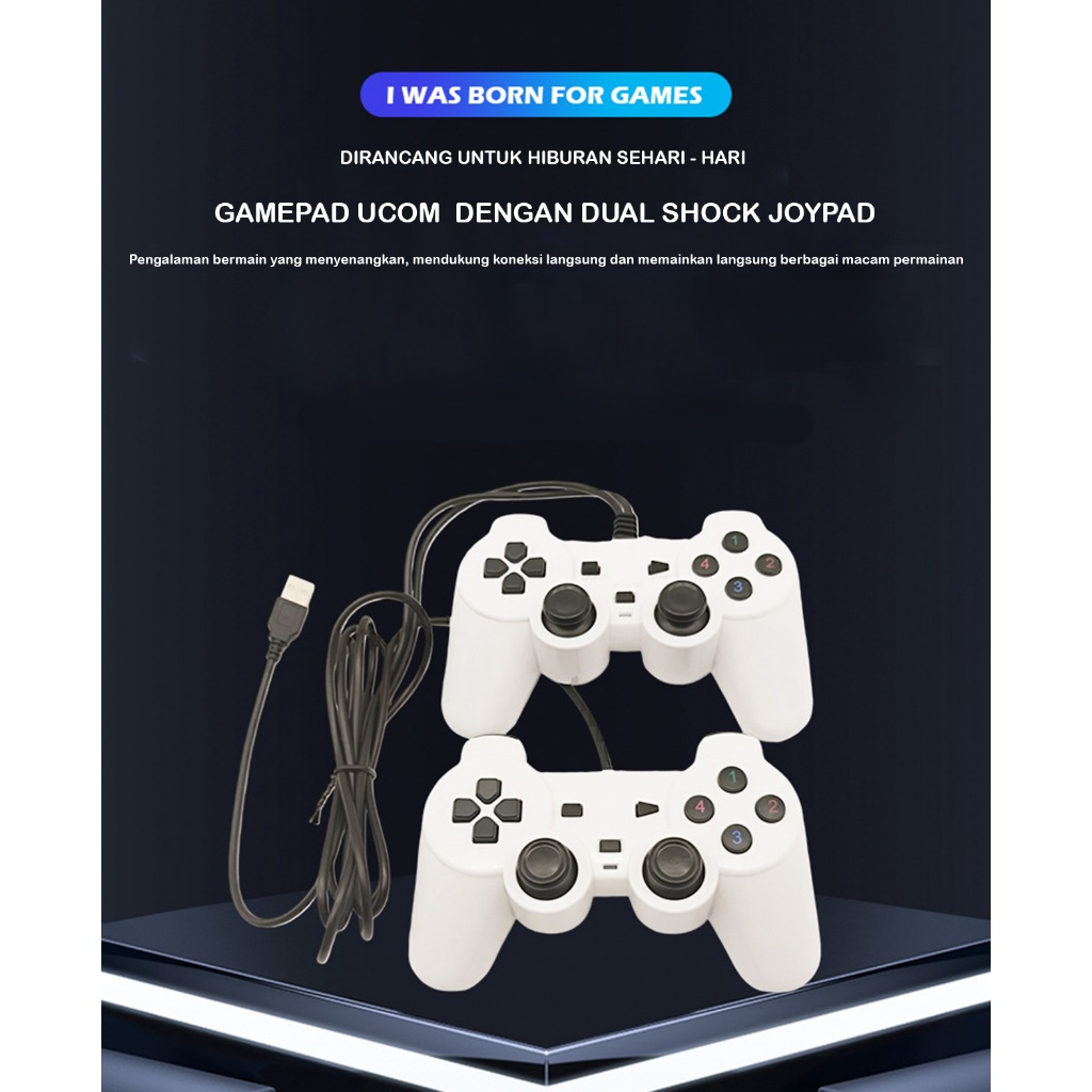 Jual Gamepad Ucom Dual Shock Joypad Black Doube Controller Untuk PC ...