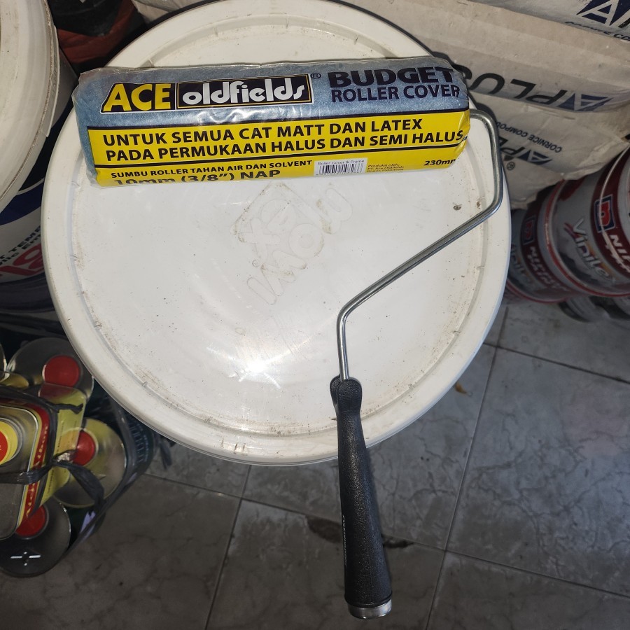 Jual KUAS ROL ACE BUDGET 9 in inch 230mm 23cm CAT TEMBOK KOMPLIT GAGANG ...