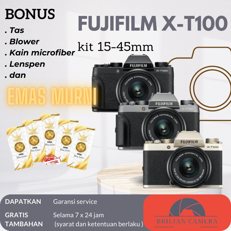 Jual FUJIFILM X-T100 / FUJI XT100 kit 15-45mm | Shopee Indonesia