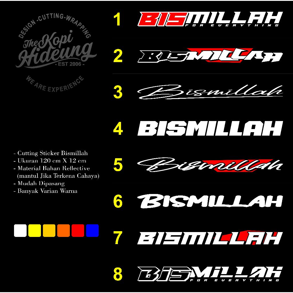 Jual Cutting Sticker BISMILLAH 120x12 cm | Shopee Indonesia