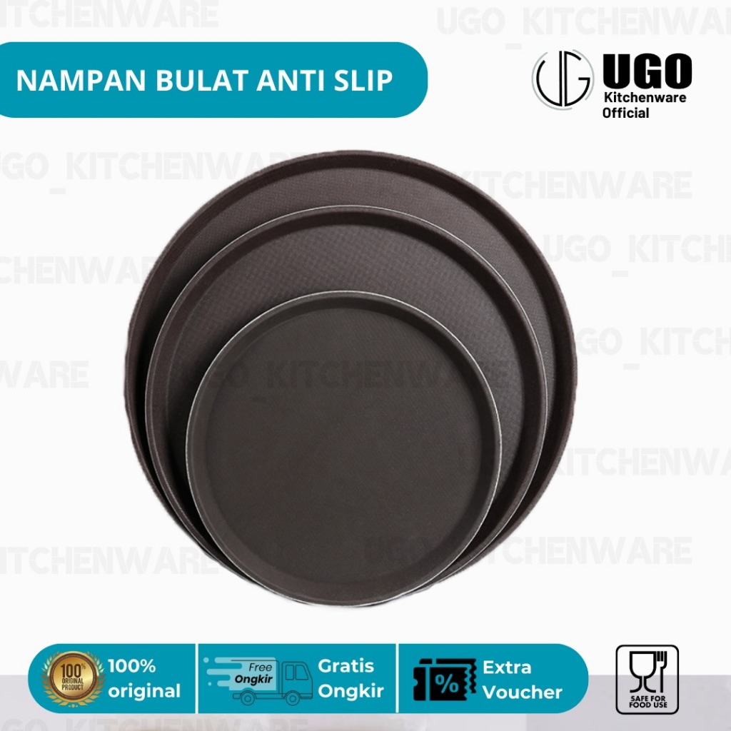 Jual UGO Nampan Bulat Anti Slip Karet Polos Tebal Ukuran 40cm dan 45cm ...