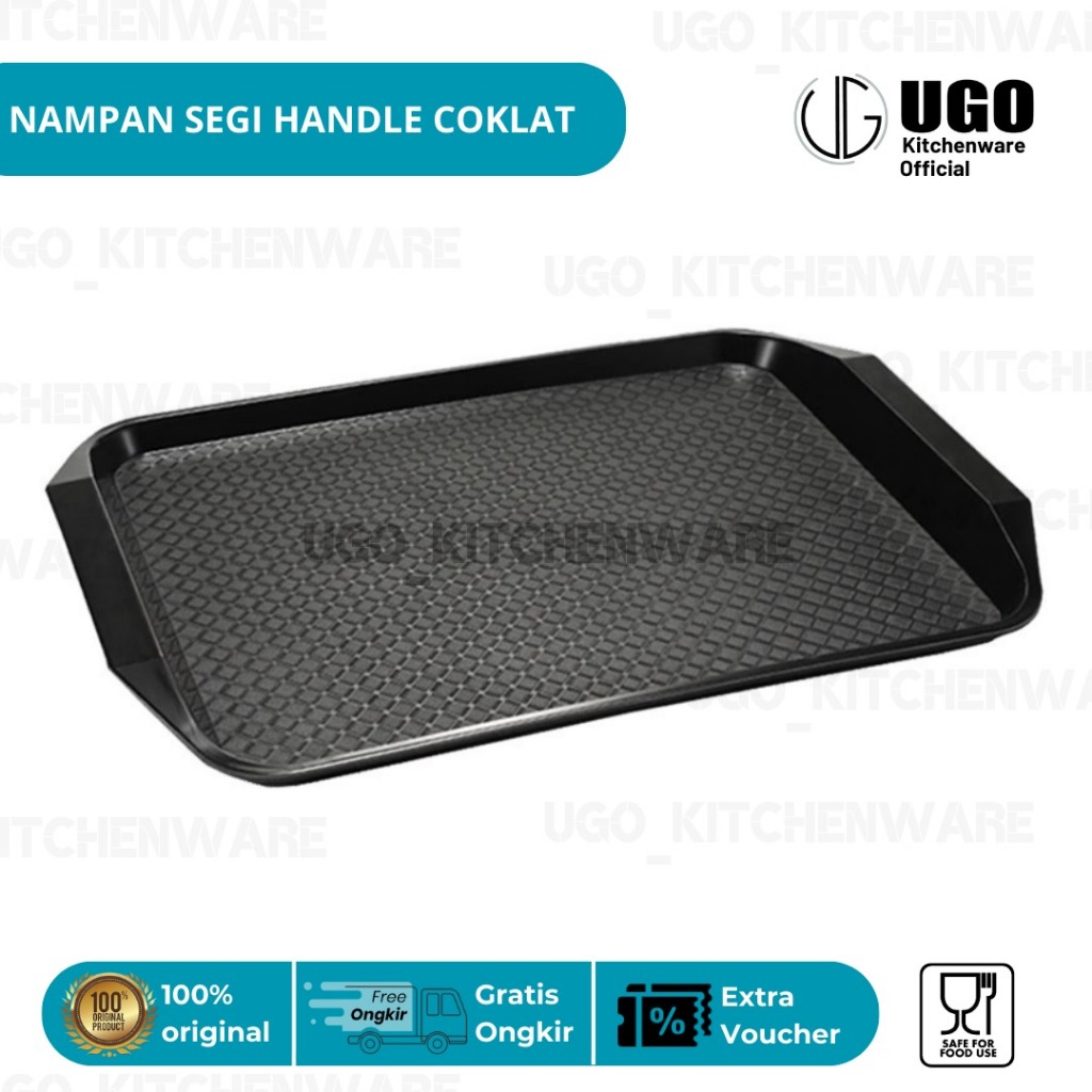 Jual UGO Nampan Segi Handle Coklat | Wadah Saji Makanan | Nampan ...