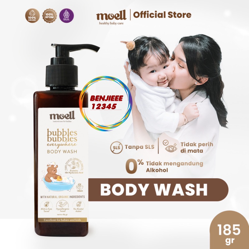 Jual Moell BODY WASH 185gr Bubbles Bubbles everywhere body wash sabun ...