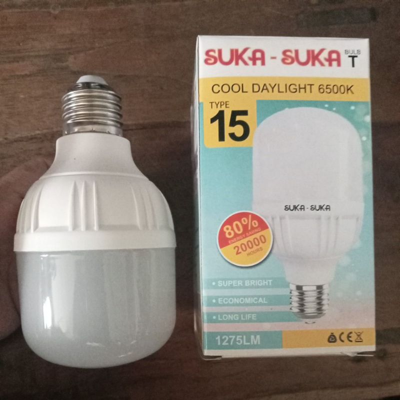 Jual lampu bohlam putih LED 15watt murah tabung kapsul bubble hemat listrik putih terang suka ...