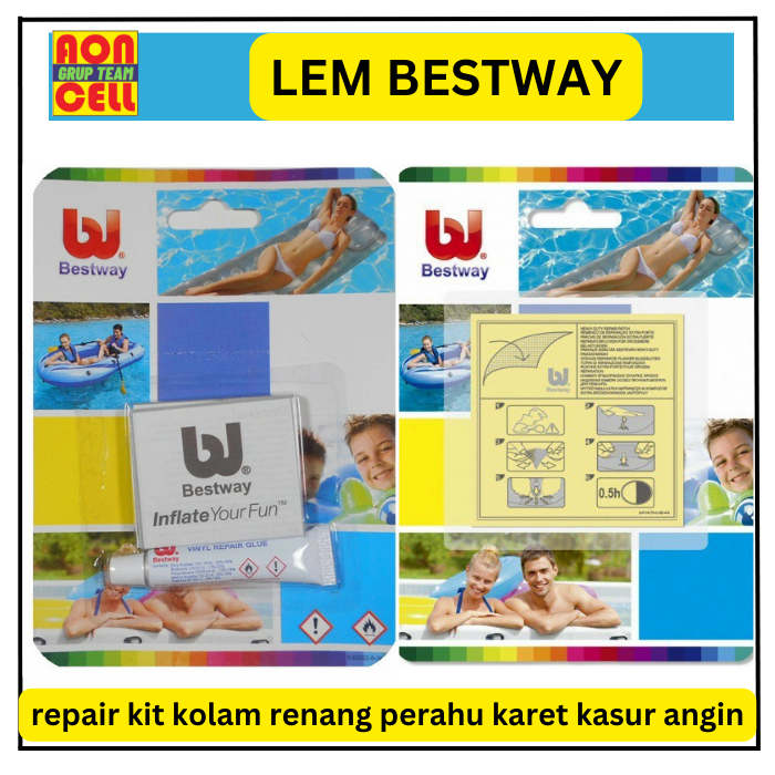 Jual lem bestway repair kit kolam renang perahu karet kasur angin | Shopee Indonesia