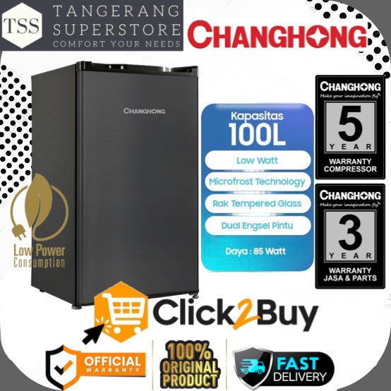 Jual KULKAS 1 PINTU CHANGHONG CBC-100 CBC100 SUPER LOW WATT SUPER FAST ...
