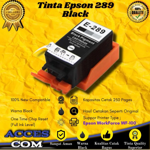 Jual Cartridge Tinta Compatible Epson T289 289 Black Printer WF-100 ...