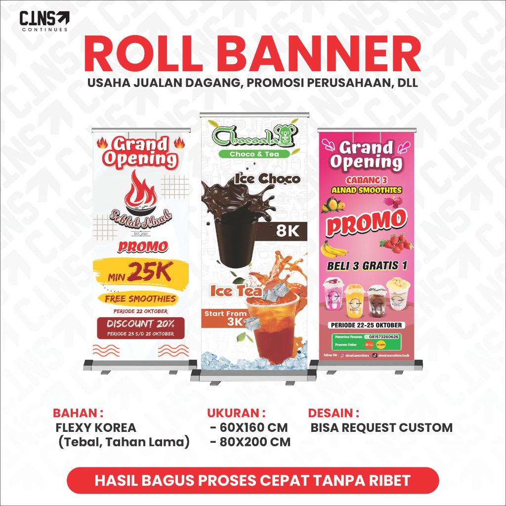 Jual Roll Up Banner Stand Banner Plus Cetak Banner (Wisuda, Promosi ...