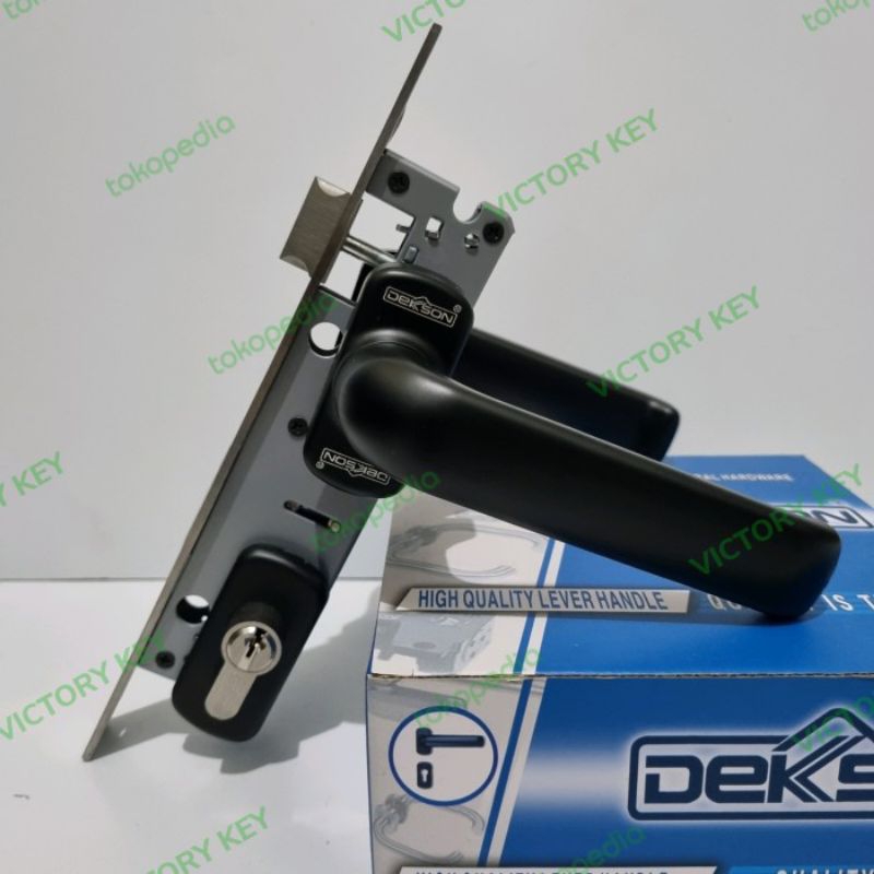 Jual Handle Pintu Aluminium+Kunci DEKSON Warna Hitam,Coklat | Shopee ...