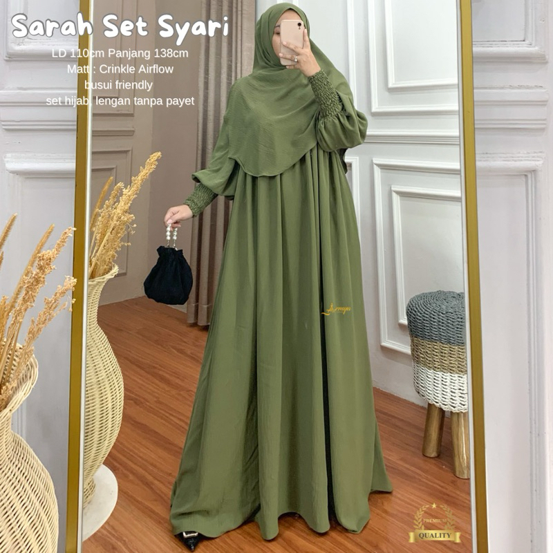 Jual GAMIS SET SYARI'I SARAH DRESS - Setelan Sarah Dress + Hijab ...