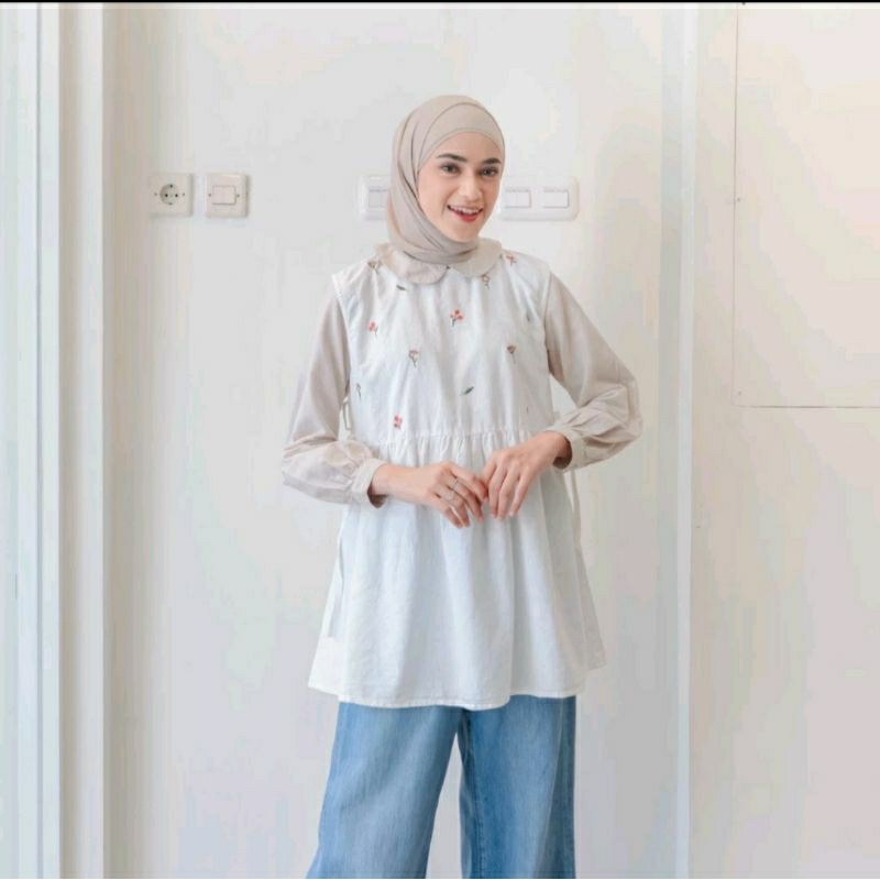 Jual CINDY VEST by GIYOMI warna white (NEW) klamby wearingklamby alezalabel kamiidea hijabchic ...