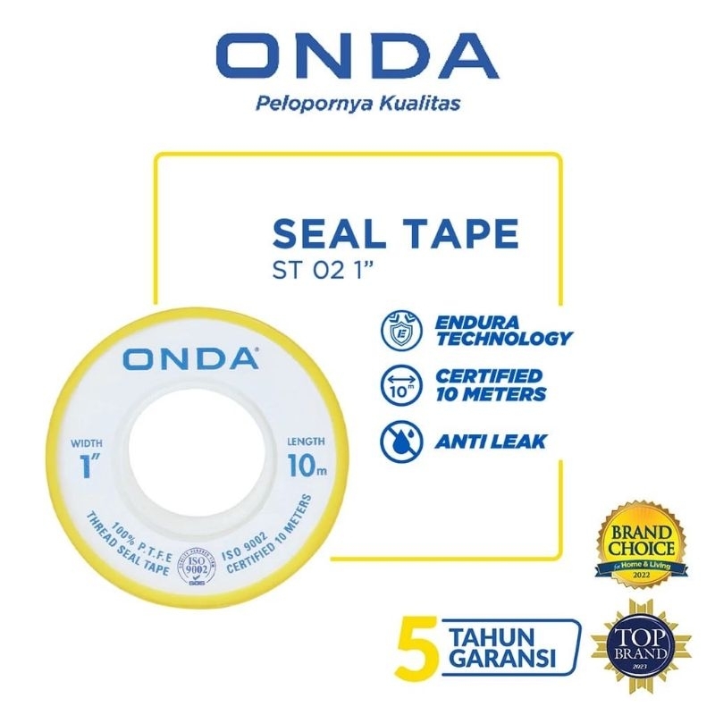 Jual Seal Tape onda Isolasi Kran Air Siltip Sealtape 1/2" 10 Meter Onda ...