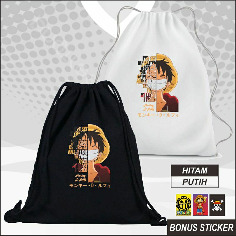 Jual Tas Serut Gendong Stringbag Anime Monkey D Luffy One Piece Manga ...