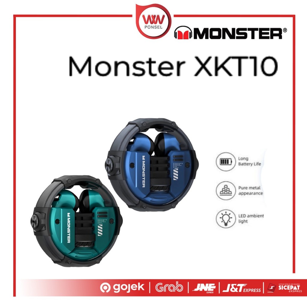 Jual Monster XKT10 Wireless Bluetooth Headset Earbuds TWS Gaming ...