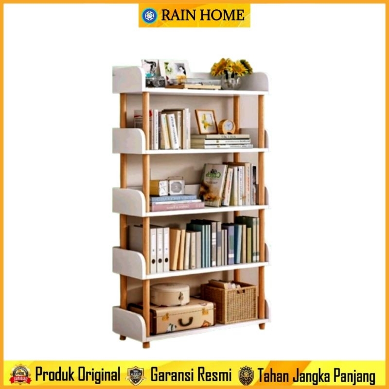 Jual Rak Buku Minimalis 5 Susun Kayu yang Memikat/Lemari Buku Kayu/Rak ...