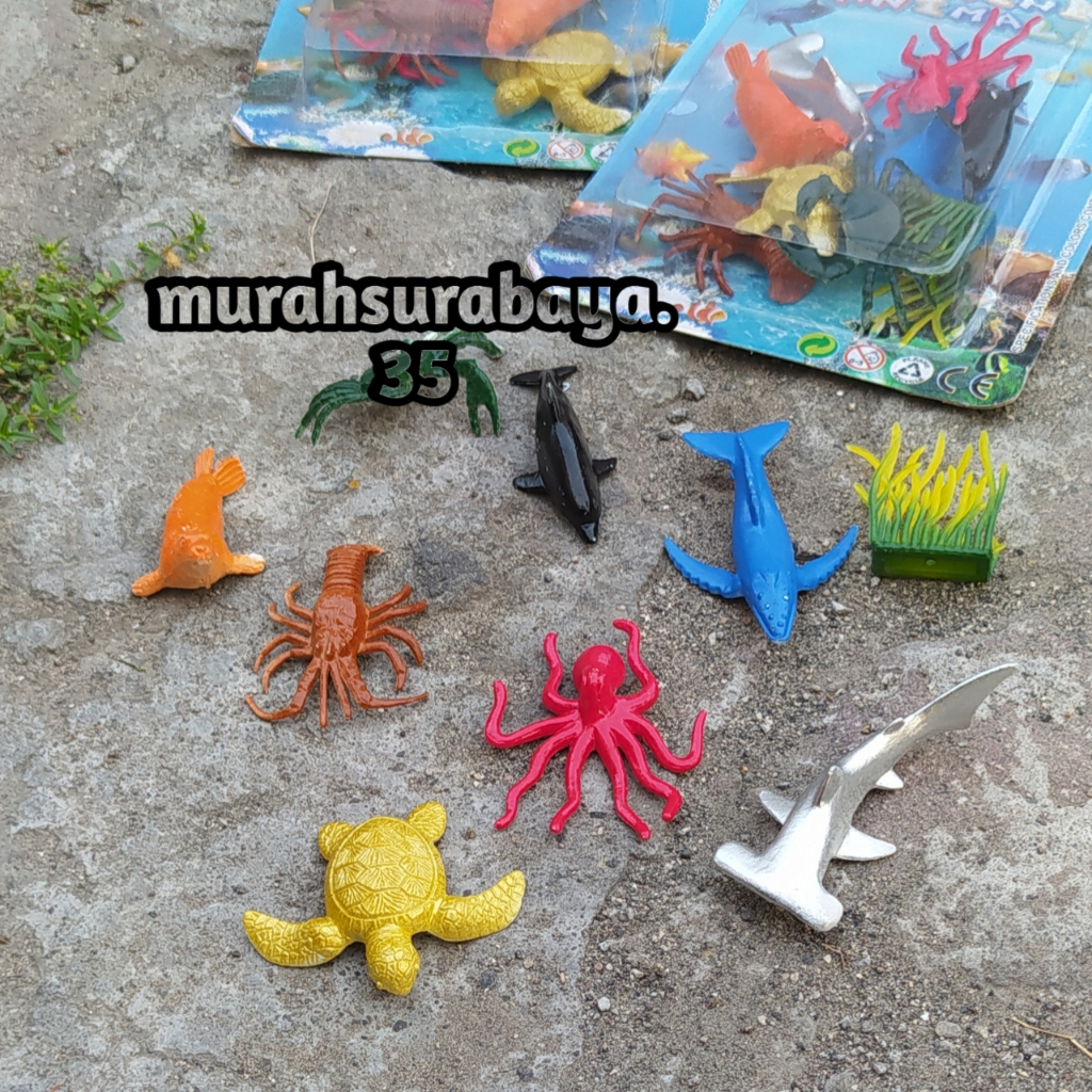 Jual Mainan Hewan Laut Animals Marine 016B-244 Ukuran Kecil Isi 9 Pcs I ...