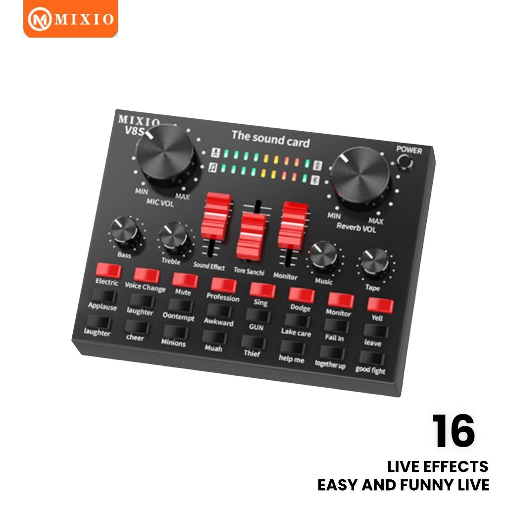 Jual MIXIO - Sound card V8S PREMIUM Live Streaming Sound Adapter Phone ...