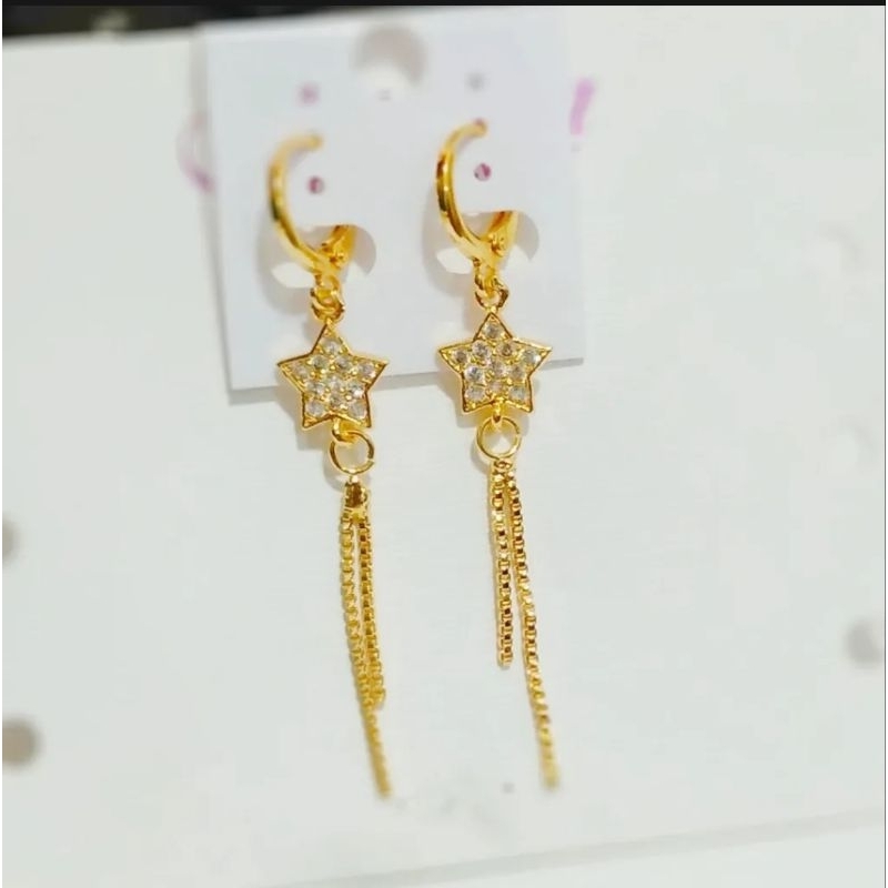 Jual Anting Jurai bintang titanium gold perhiasan wanita anti karat ...
