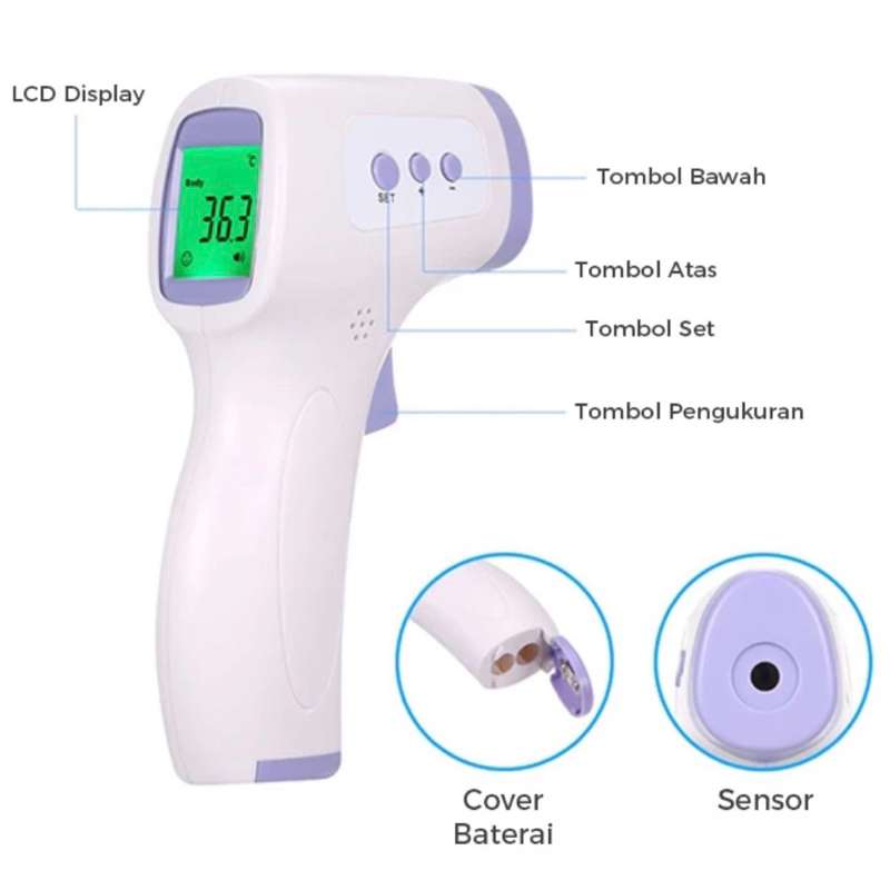 Jual Thermometer Digital Infrared Gun / Thermogun / Termometer Suhu Tubuh /thermometer Dahi ...