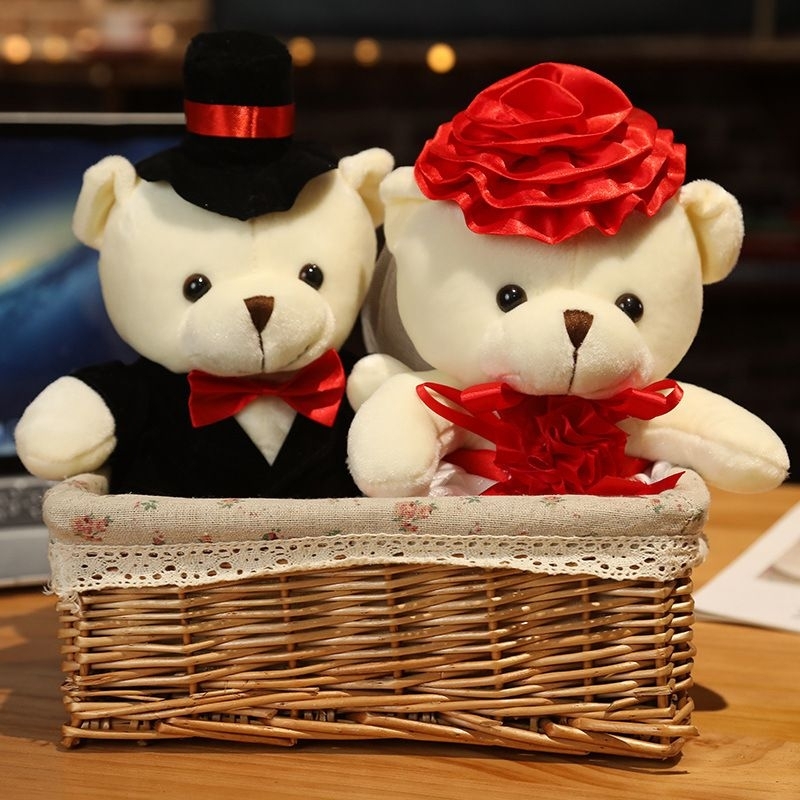 Jual Dassom 1Pasang Boneka Wedding Bride & Groom / Couple Teddy Bear ...