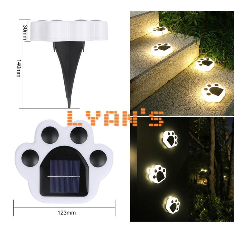 Jual Lampu Taman Solar Panel model Dog Paw (Jejak Kaki) Tenaga Surya ...