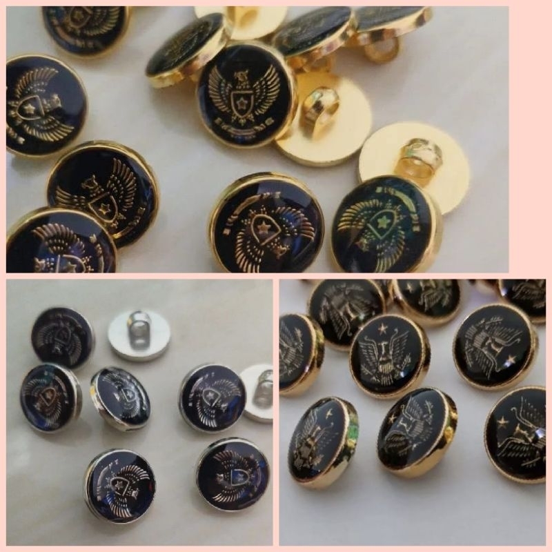 Jual 12 Pcs 15 Kancing Dinas Garuda Safari Silver /Gold/rose gold ...