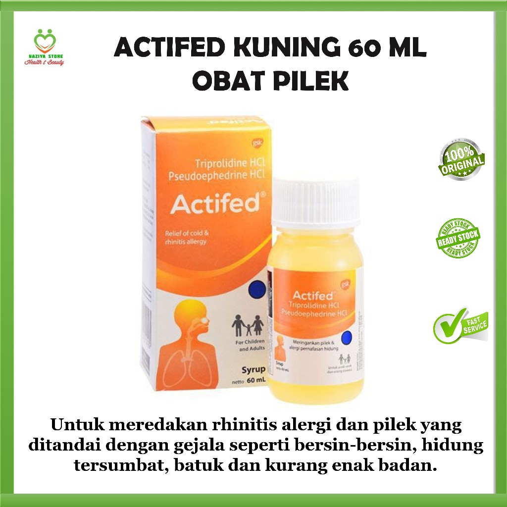 Jual ACTIFED KUNING 60 ML Obat Pilek dan Alergi Pernapasan Hidung ...