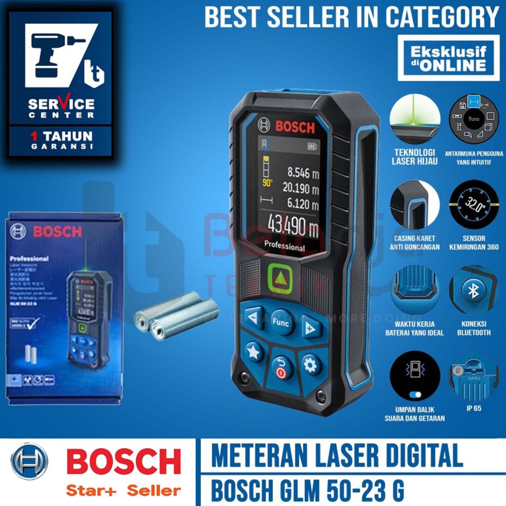Jual Bosch Meteran Laser Digital Rangefinder GLM 50-23 G 50 Meter Alat Ukur | Shopee Indonesia