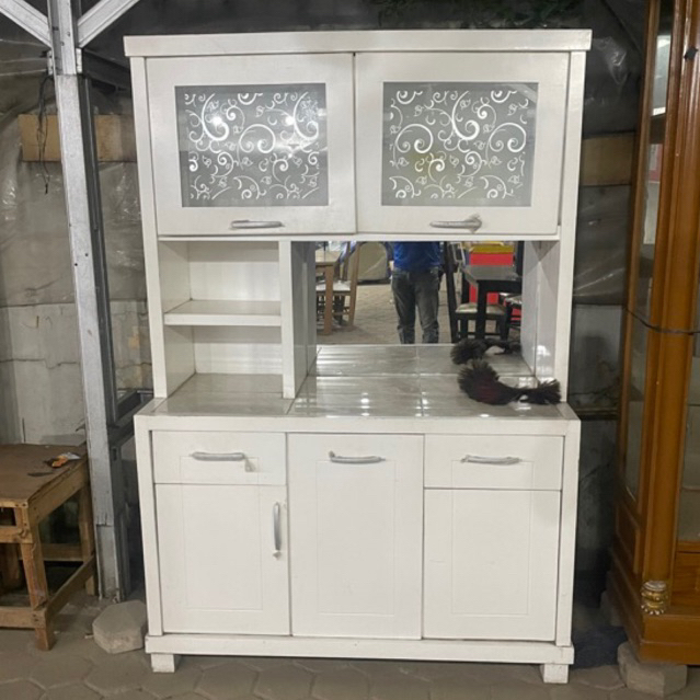 Jual Lemari Sayur 3 Pintu, Rak piring Multiplek keramik atau Kaca ...