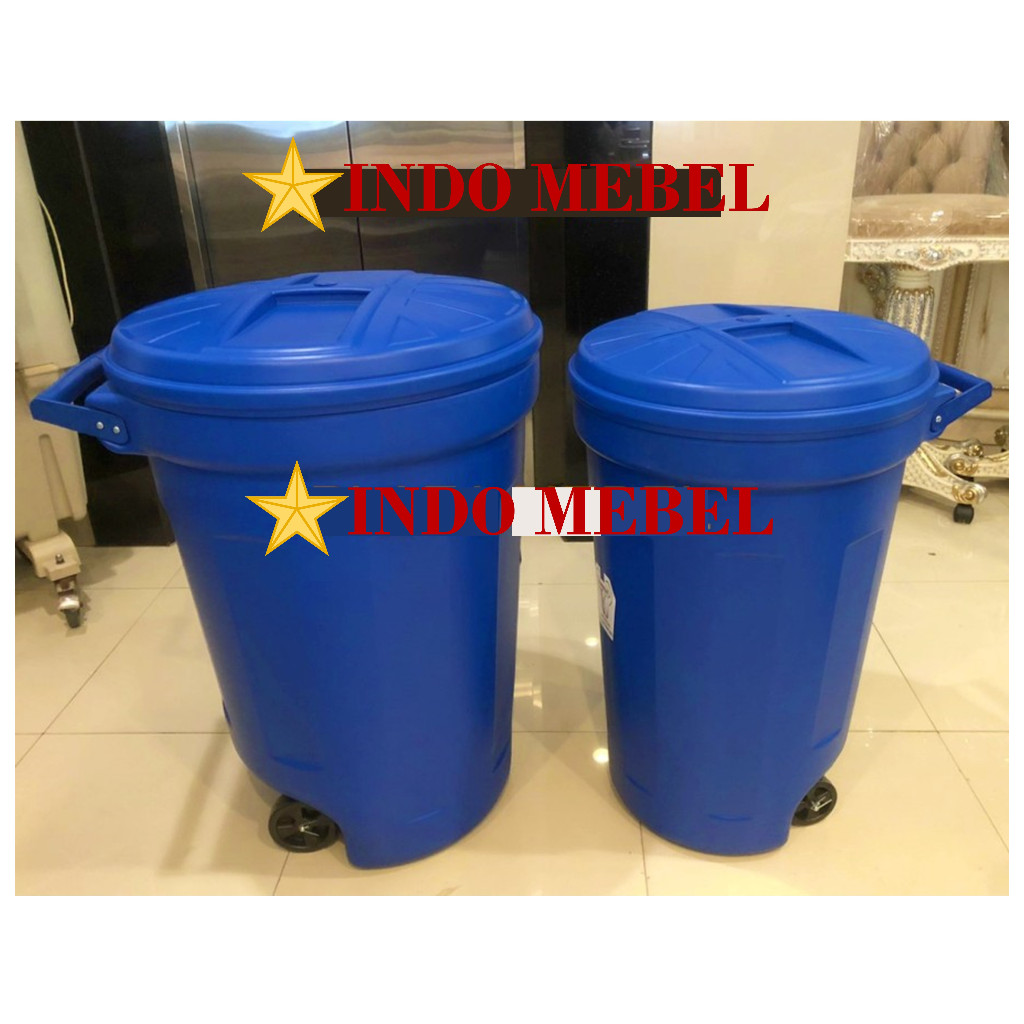 Jual Tempat Sampah Roda 120 - 180 Liter BESAR Tong Kuat ( Biru / Merah ) READY MAKASSAR PROMO ...
