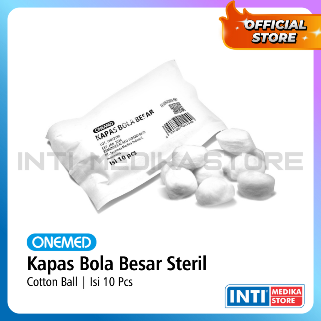 Jual ONEMED - Kapas Bola Besar Steril ECER Isi 10 Ball | Cotton Balls ...