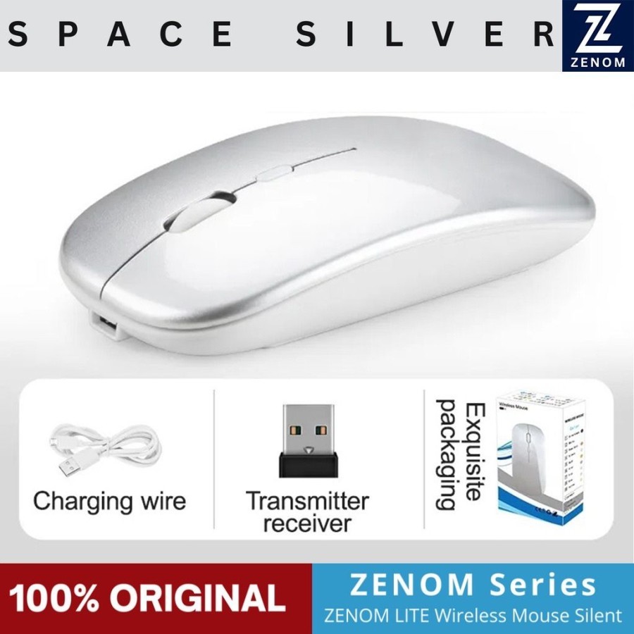 Jual Mouse Wireless ZENOM Lite Silent Click Rechargeable 2.4Ghz 1600 ...