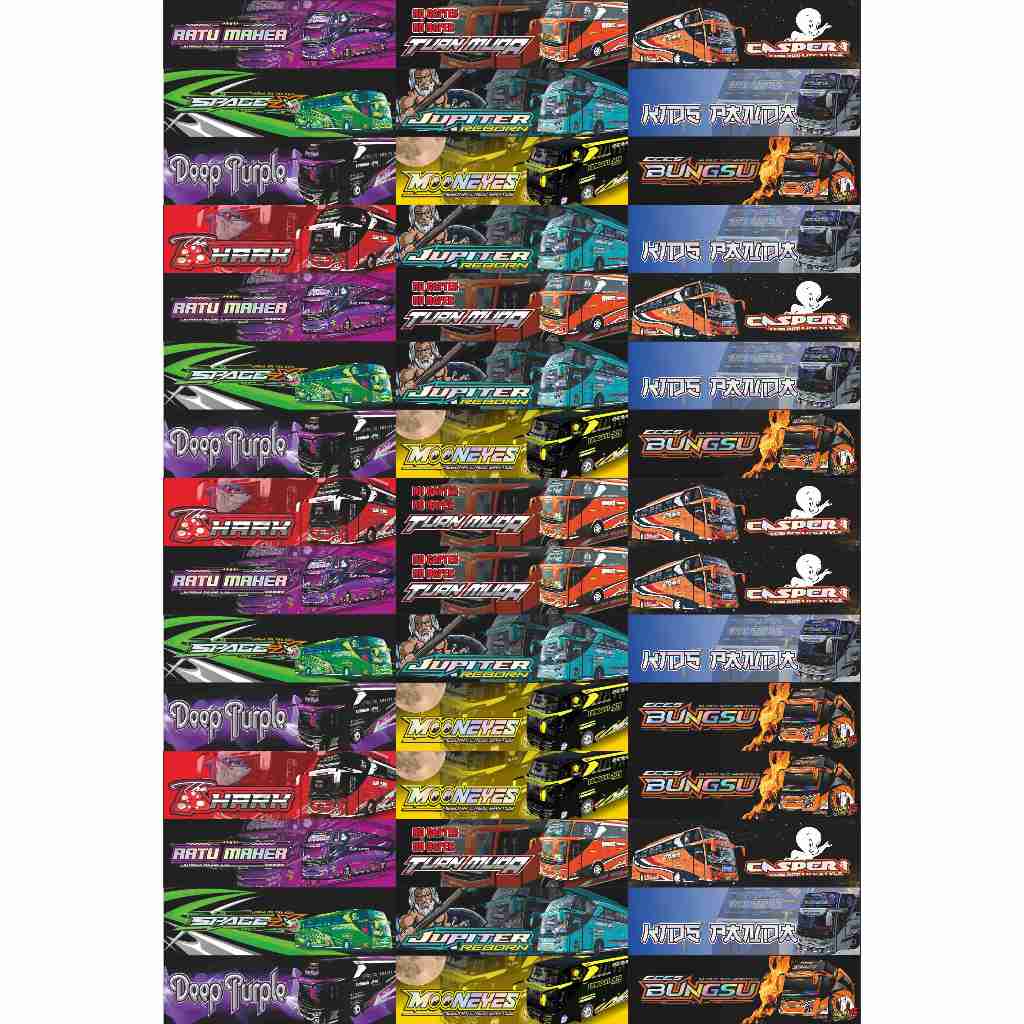 Jual sticker bus telolet basuri kids panda 1 lembar isi 45 kotak ...