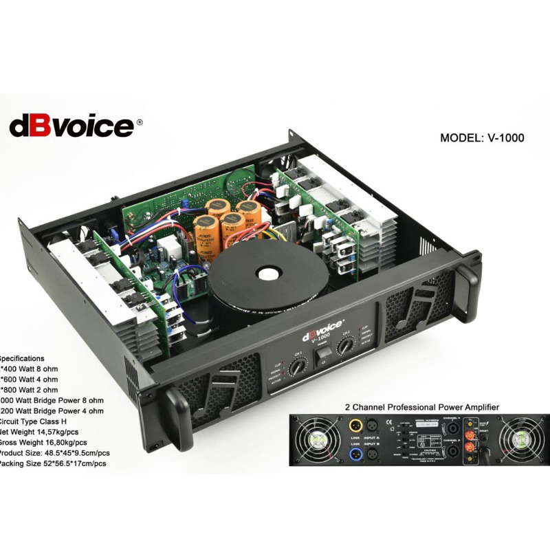 Jual Power db Voice V 1000 Original Amplifier dBVoice V1000 Class H ...