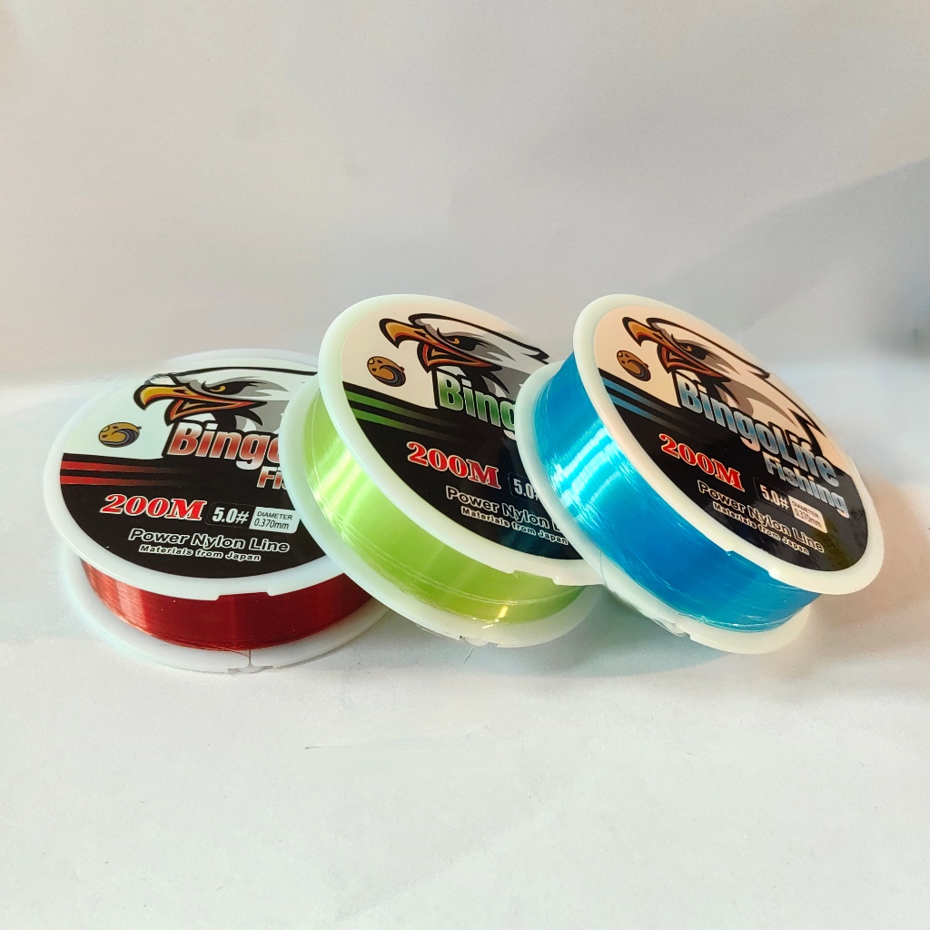 Jual Senar Pancing Monofilamen Nilon Jepang 200m Kuat Biru Langit Hijau ...