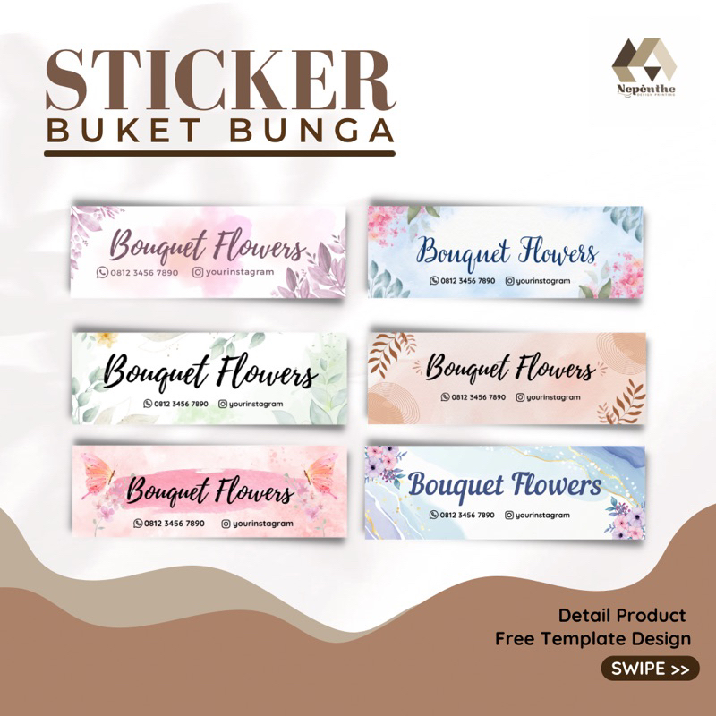 Jual Stiker Buket Bunga Label Sticker Bouquet Flower Bisa Custom Stiker ...