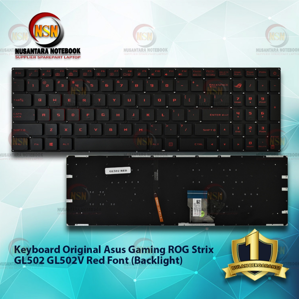 Jual Keyboard Original Laptop Asus ROG STRIX GL502 Red Font (Backlight ...