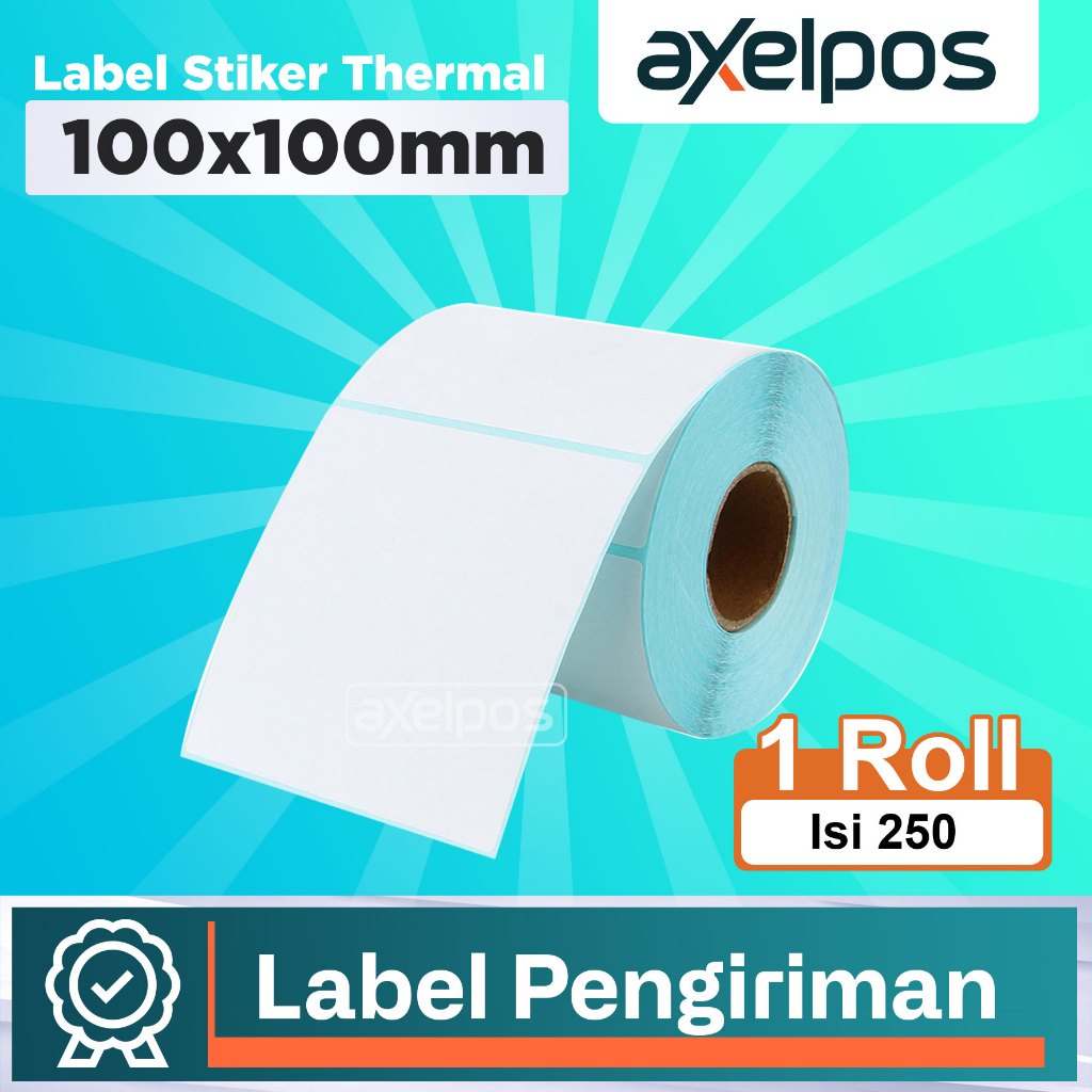 Jual Axelpos Kertas Label Stiker Thermal Resi 100x100mm Isi 250 Lembar | Shopee Indonesia