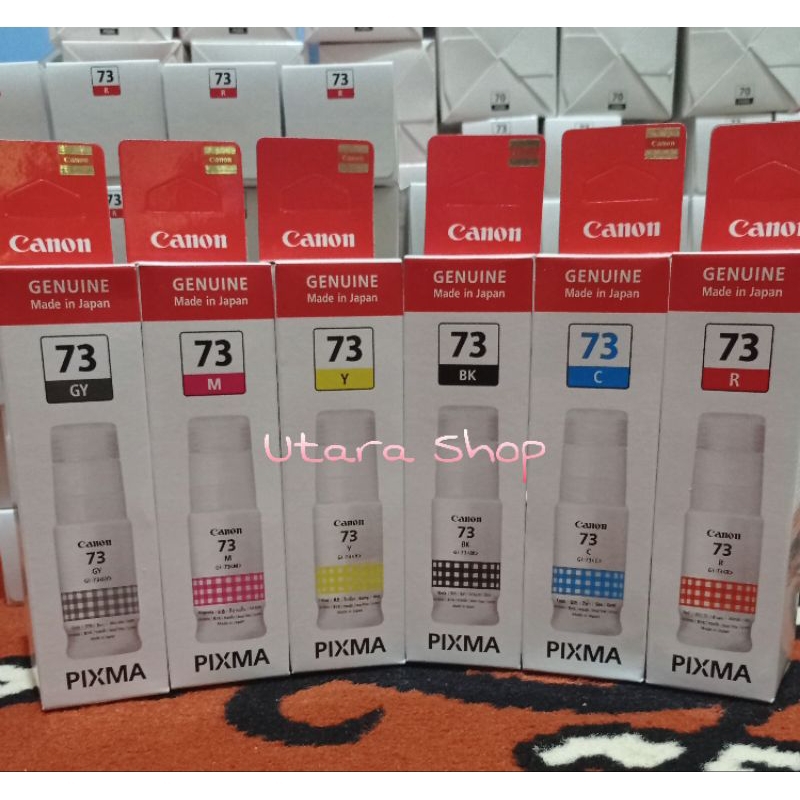 Jual 1SET TINTA CANON PIXMA GI-73 PREMIUM for G570 G670 (Bk, M, C, Y, R, GR) | Shopee Indonesia