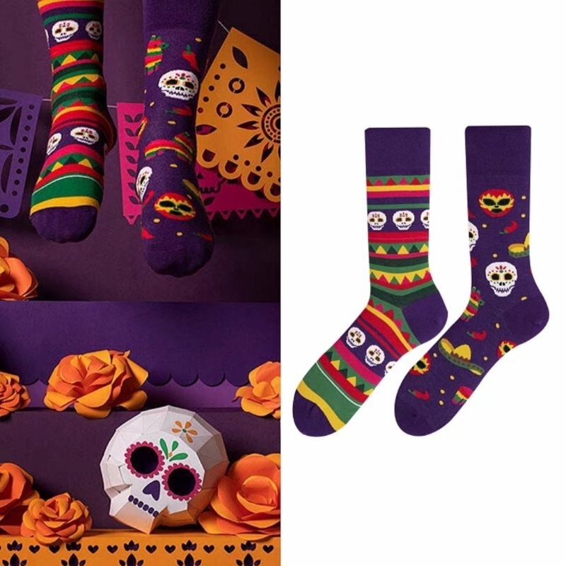 Jual Unique Socks Vol. 1 / Kaos Kaki Panjang Dewasa Warna-warni Motif ...