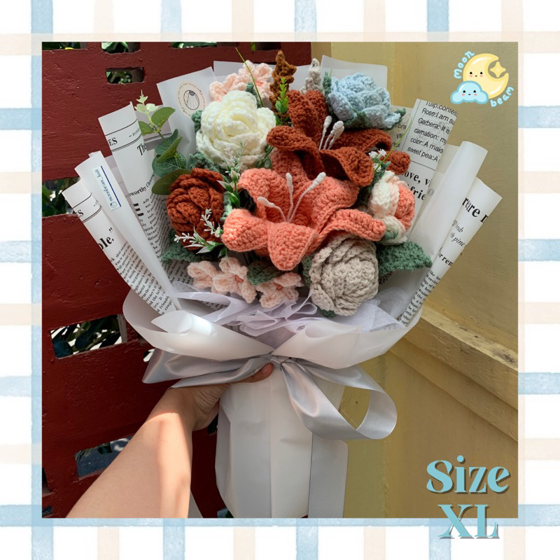 Jual BUKET BUNGA RAJUT XL / Crochet Bouquet XL by Moon Beam | Shopee ...