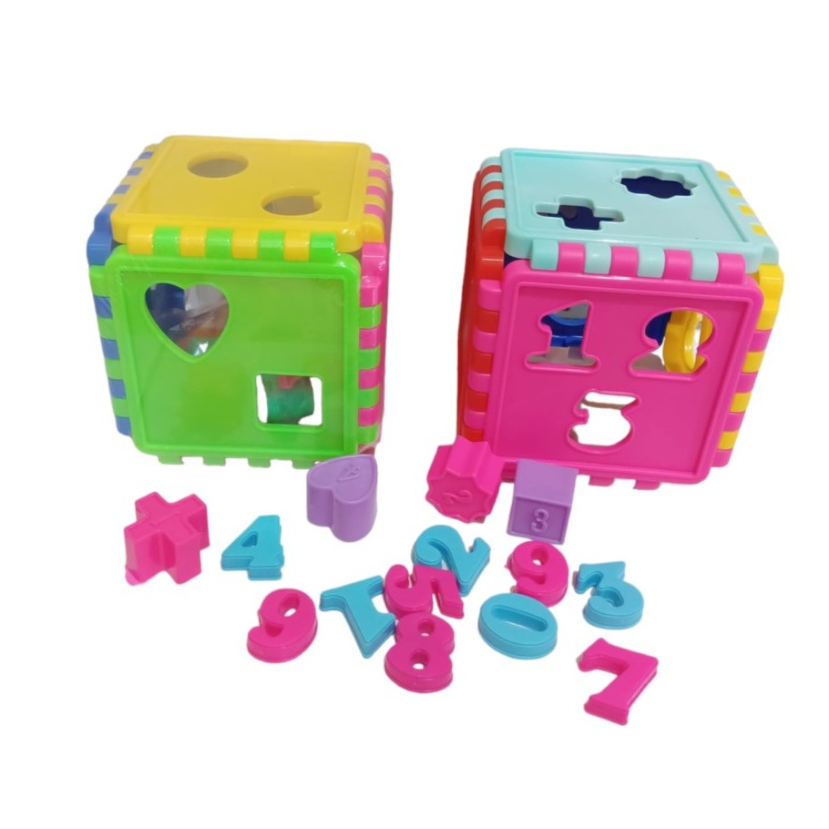 Jual MJ Mainan Edukasi Kotak Puzzle Kubus Belajar Angka Bentuk Shape ...