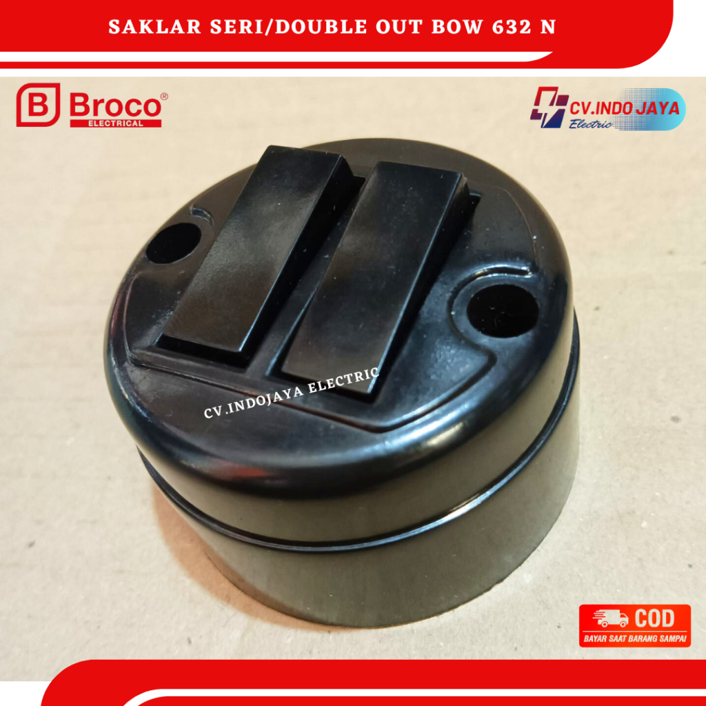 Jual Broco saklar seri OB hitam 632 saklar hitam bulat pemasangan ...